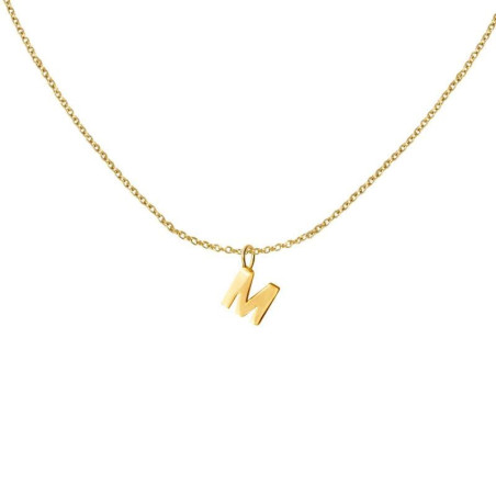 Collar con colgante inicial en oro de 18K | HAGO